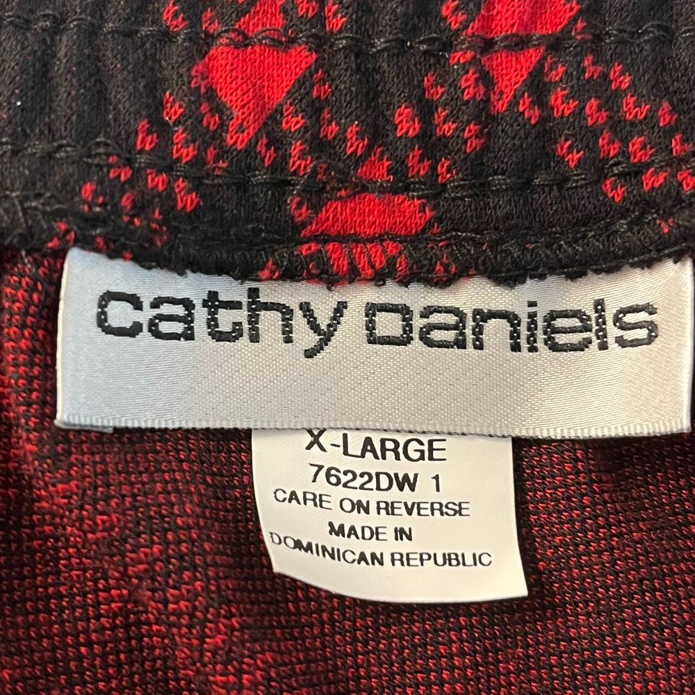 Vintage Cathy Daniels Black & Red Plaid Skirt Xl - Gem
